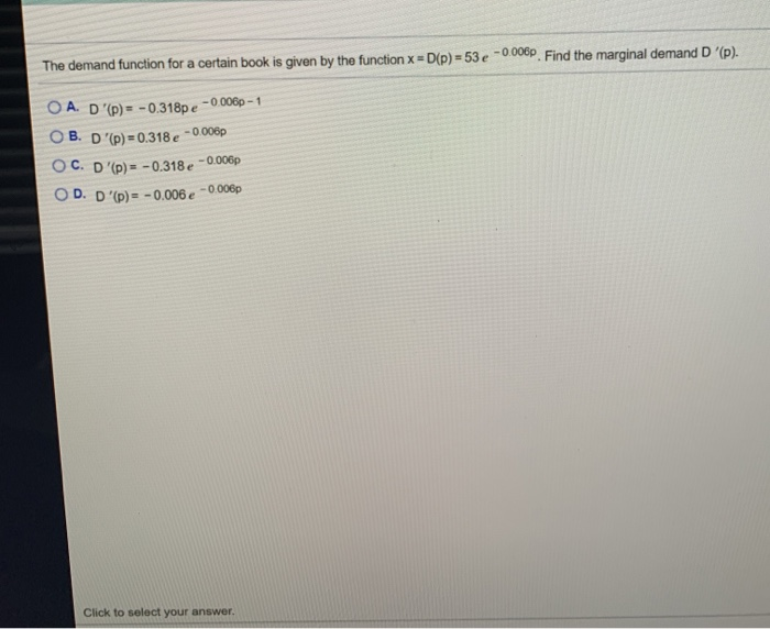 Solved The demand function for a certain book is given by | Chegg.com