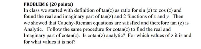Solved PROBLEM 6 ( 20 points) In class we started with | Chegg.com