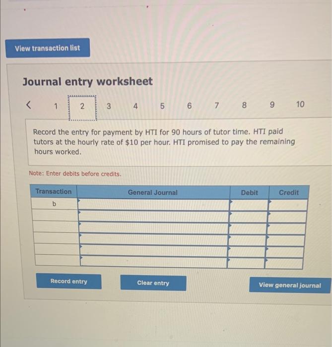Journal entry worksheet 23678910 Record the entry for | Chegg.com