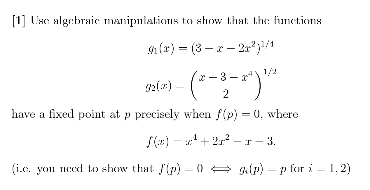 Solved [1] ﻿Use algebraic manipulations to show that the | Chegg.com