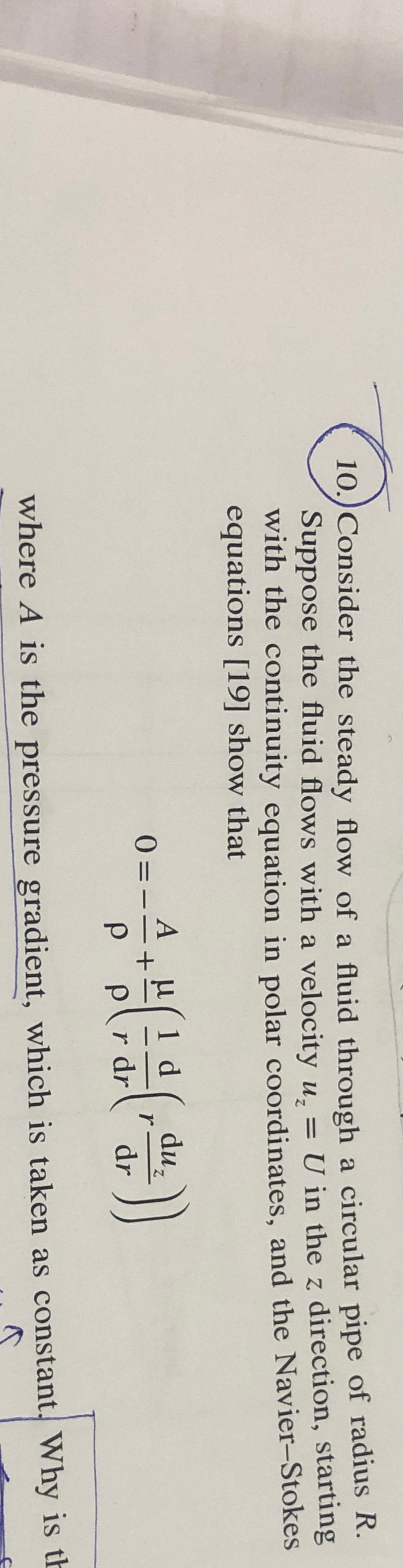 Solved Consider the steady flow of a fluid through a | Chegg.com
