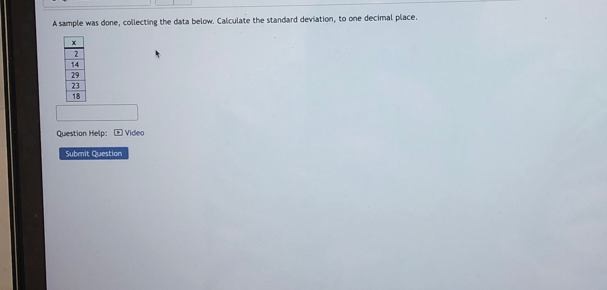 Solved A sample was done, collecting the data below. | Chegg.com