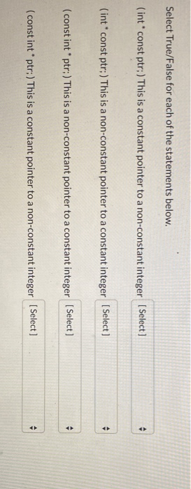 Solved Select True/False for each of the statements below. + | Chegg.com