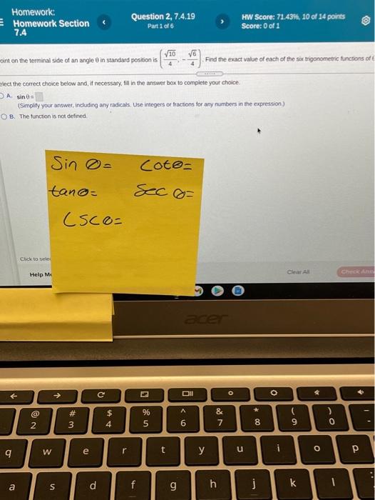 Solved Homework: Homework Section 7.4 Question 2,7.4.19 HW | Chegg.com