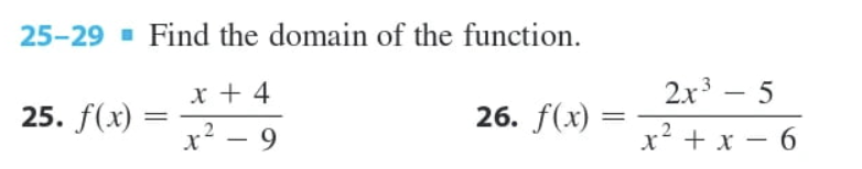 Solved 25 29 find The Domain Of The