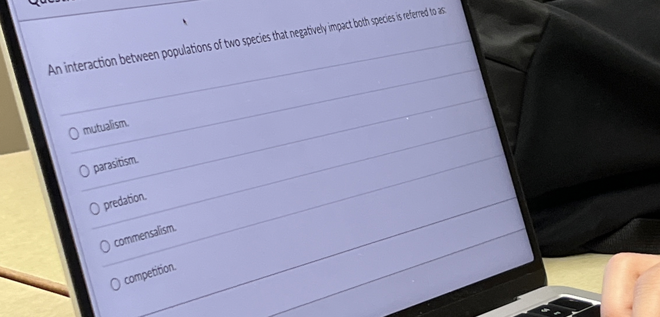 Solved An interaction between populations of two species | Chegg.com