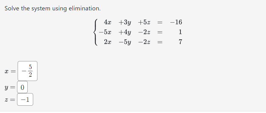 Solved Solve the system using | Chegg.com