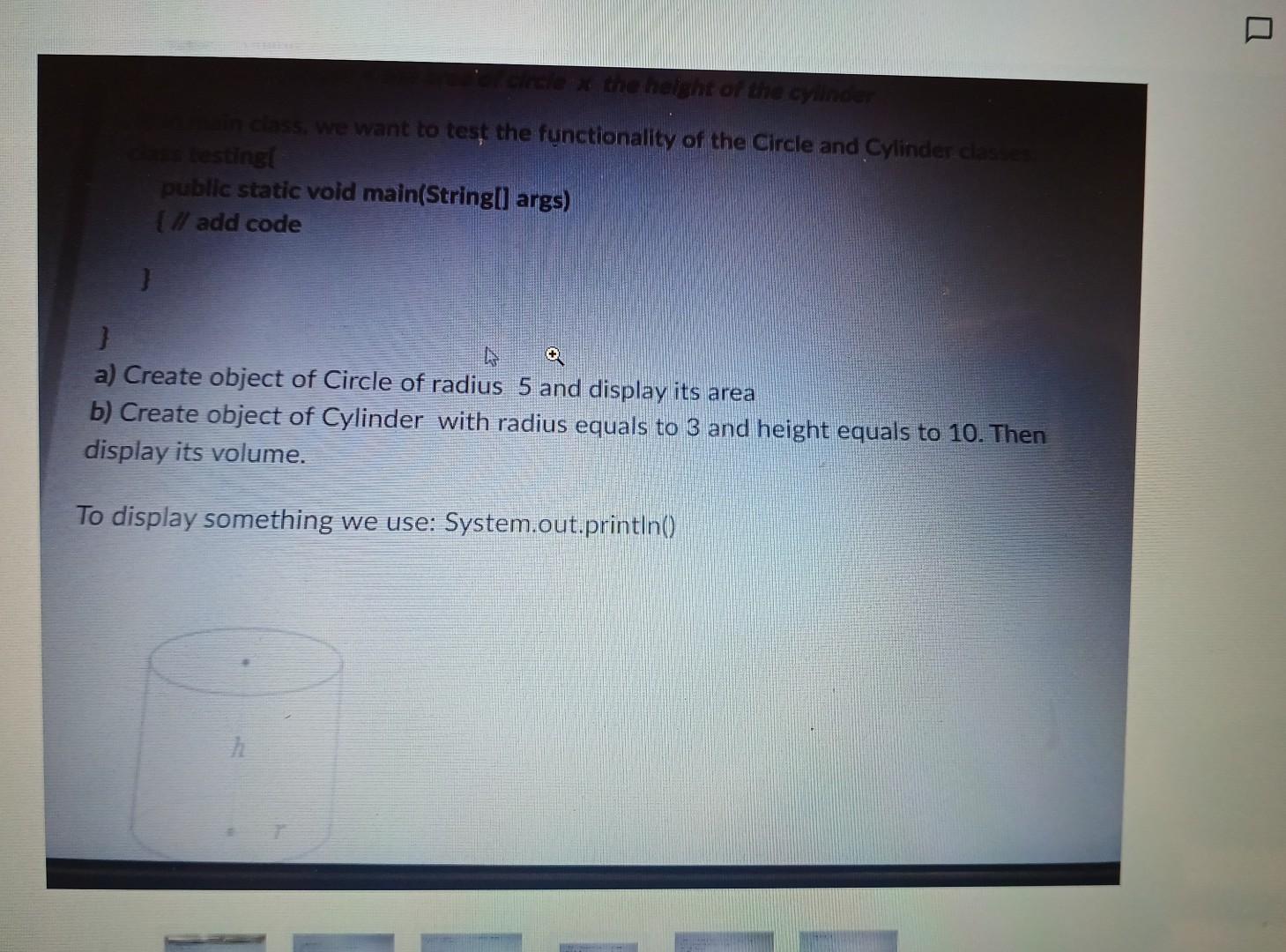 Solved Create a tava program that models a circle and a | Chegg.com
