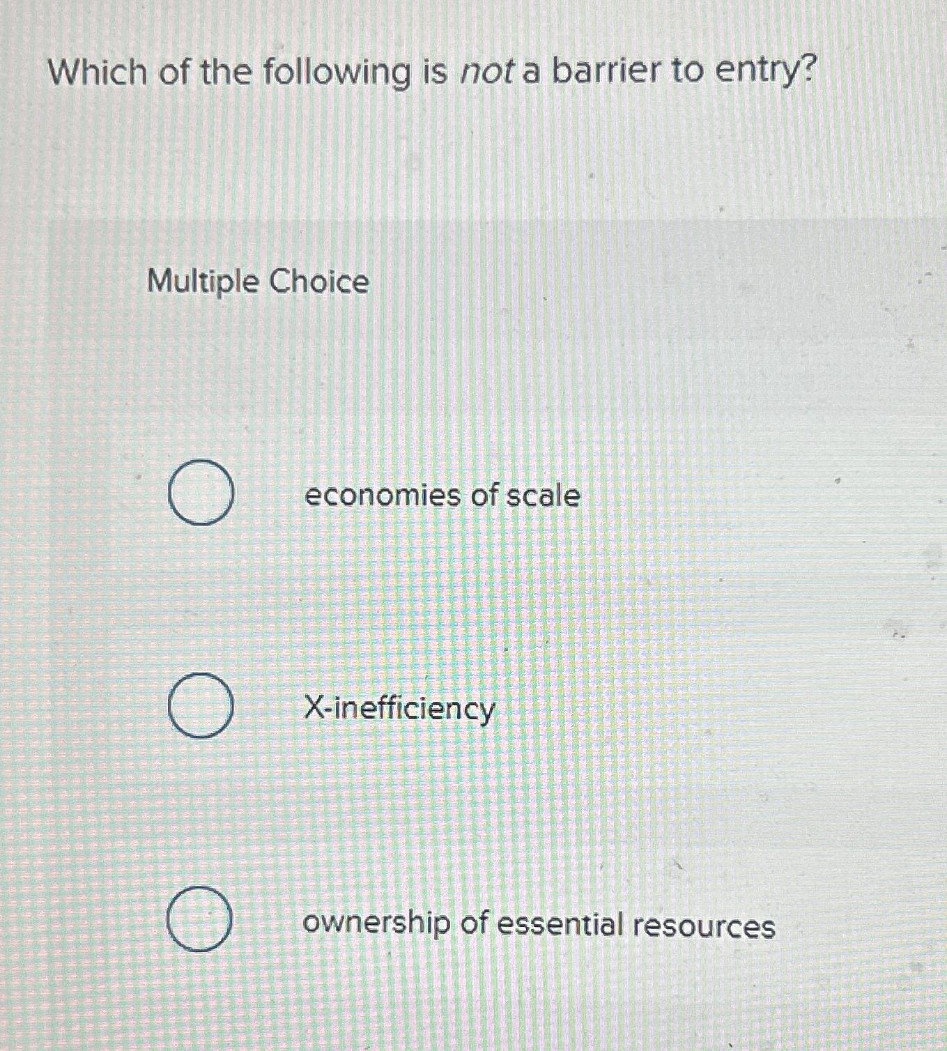 Solved Which of the following is not a barrier to | Chegg.com