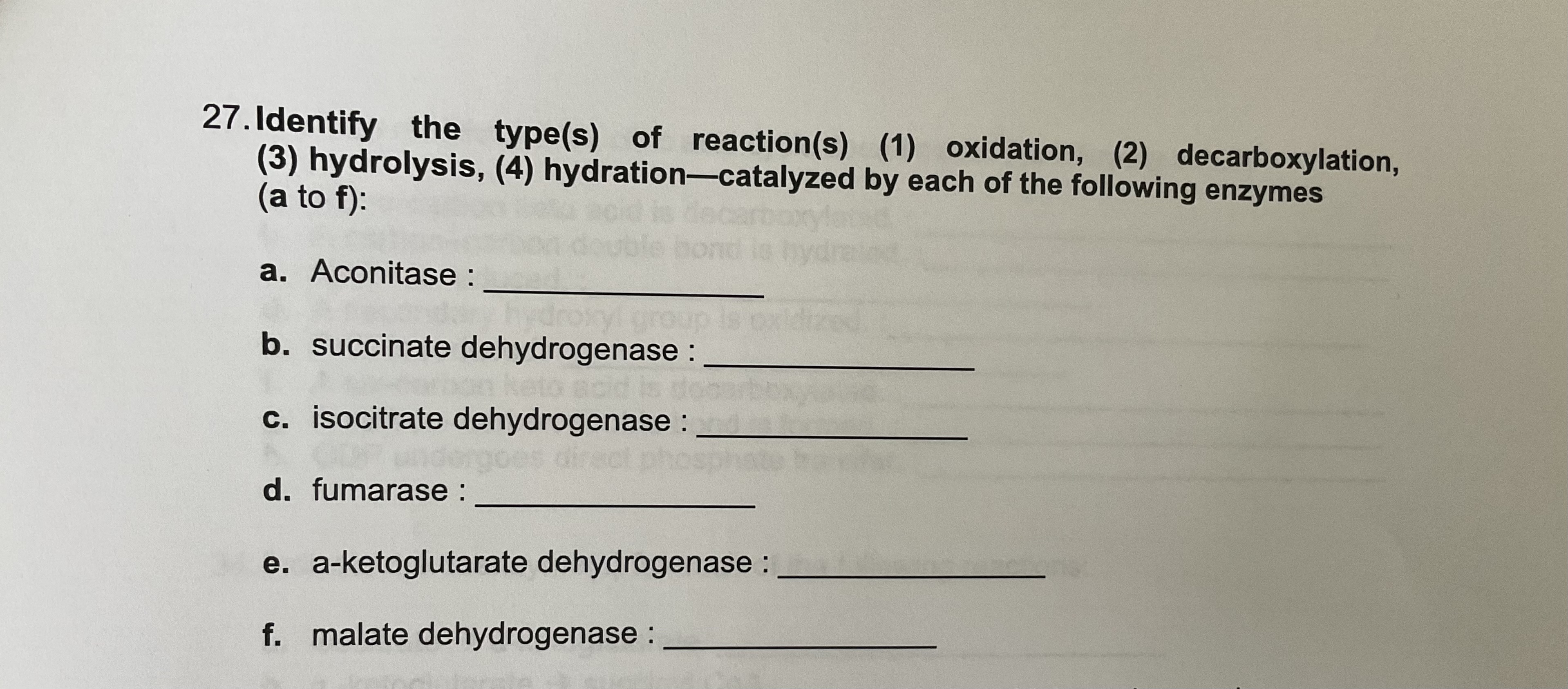 Solved Identify the type(s) ﻿of reaction(s) (1) ﻿oxidation, | Chegg.com