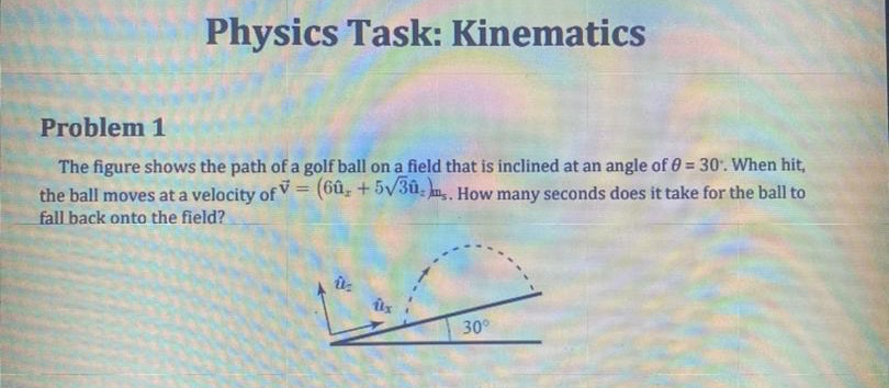 Solved Physics Task: KinematicsProblem 1The figure shows the | Chegg.com