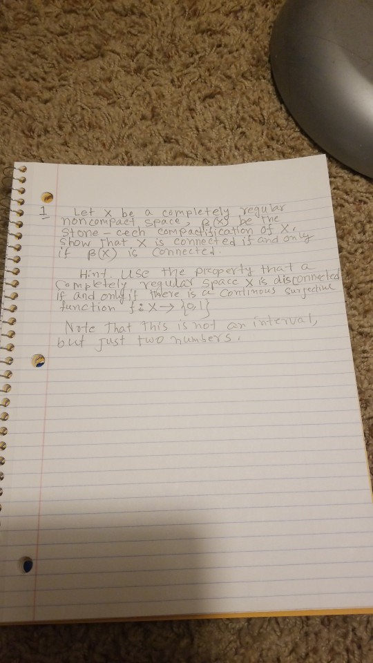 Solved - Let X be non compact, space, a completely regular a | Chegg.com