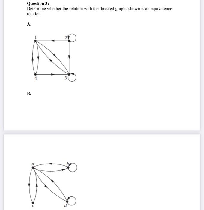 Solved Question 3: Determine whether the relation with the | Chegg.com