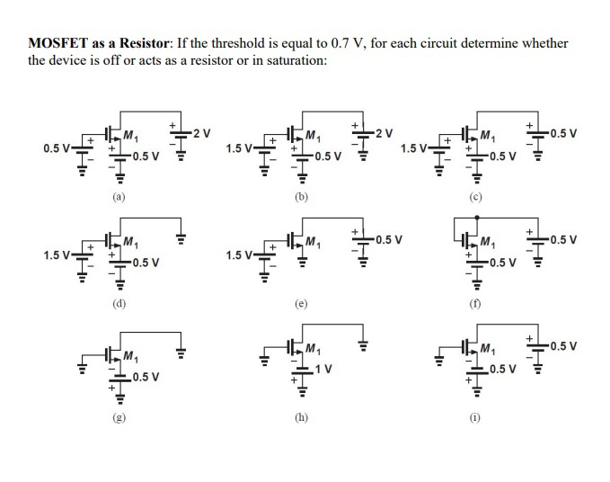 Solved Mosfet As A Resistor If The Threshold Is Equal To 
