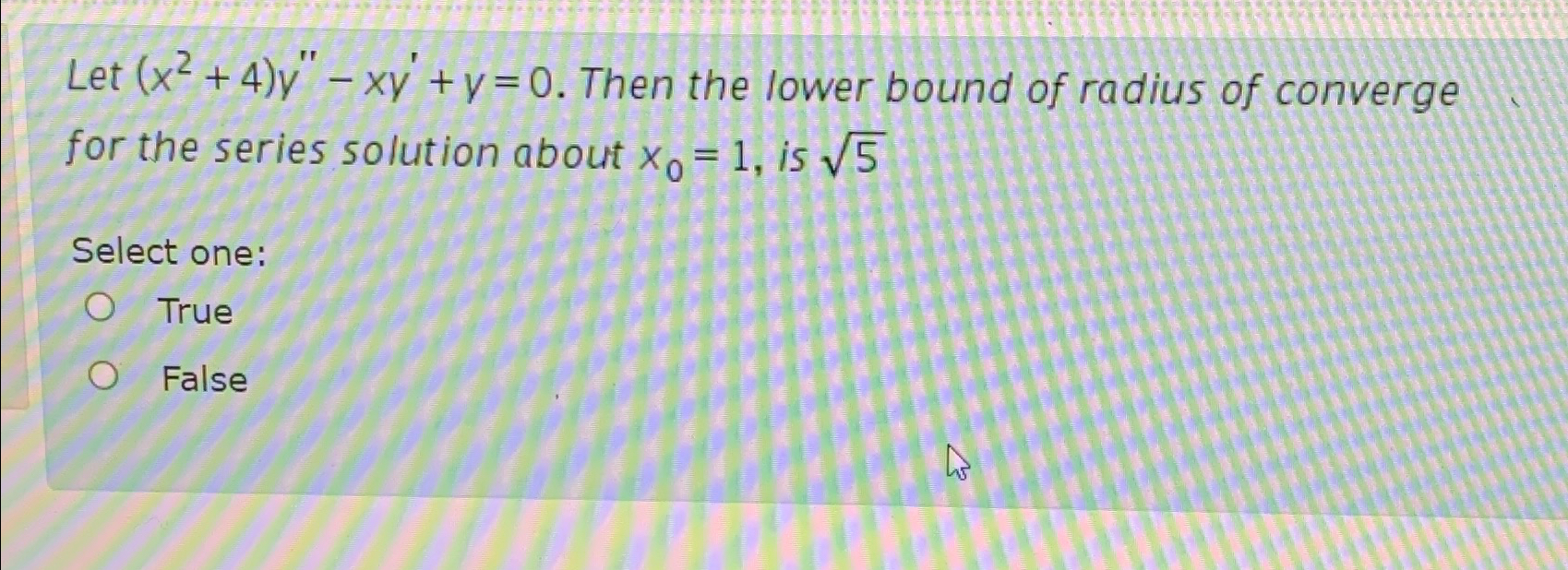 Solved Let (x2+4)y''-xy'+y=0. ﻿Then the lower bound of | Chegg.com