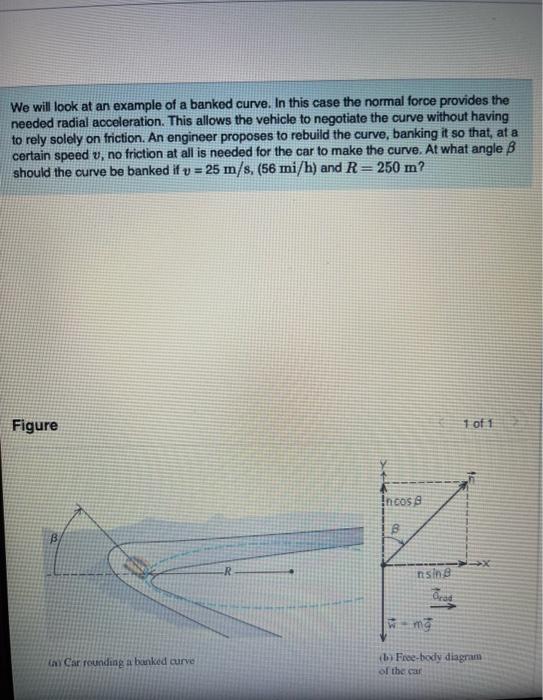 Solved We will look at an example of a banked curve. In this | Chegg.com
