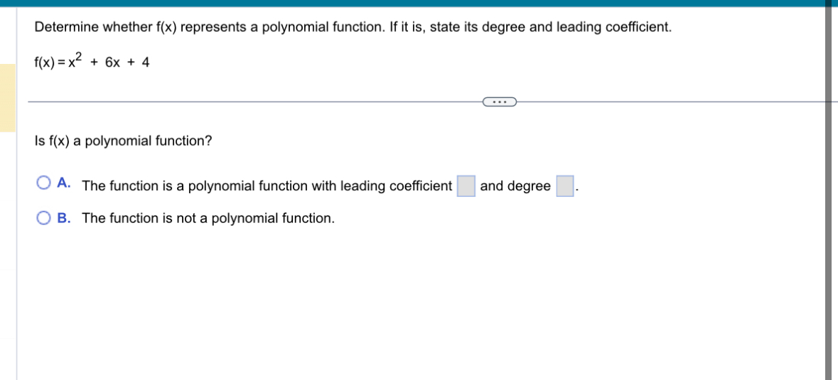 Solved Determine whether f(x) ﻿represents a polynomial | Chegg.com