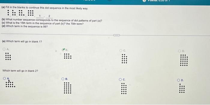 Fill in the blanks to continue this dot sequence in | Chegg.com