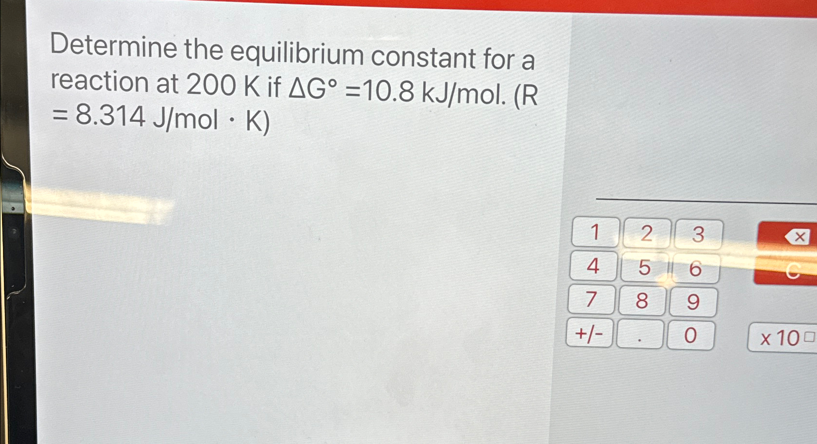 Determine the equilibrium constant for a reaction at | Chegg.com