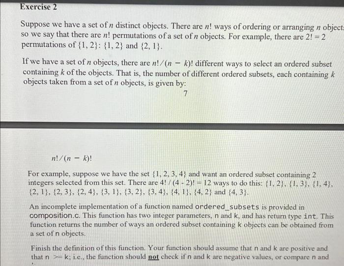 Solved Suppose we have a set of n distinct objects. There | Chegg.com