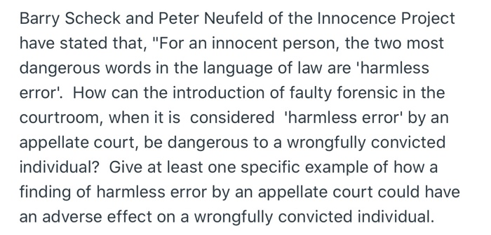 Barry Scheck and Peter Neufeld of the Innocence | Chegg.com