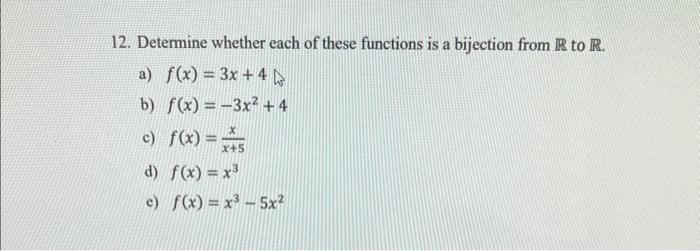 Solved 12. Determine whether each of these functions is a | Chegg.com