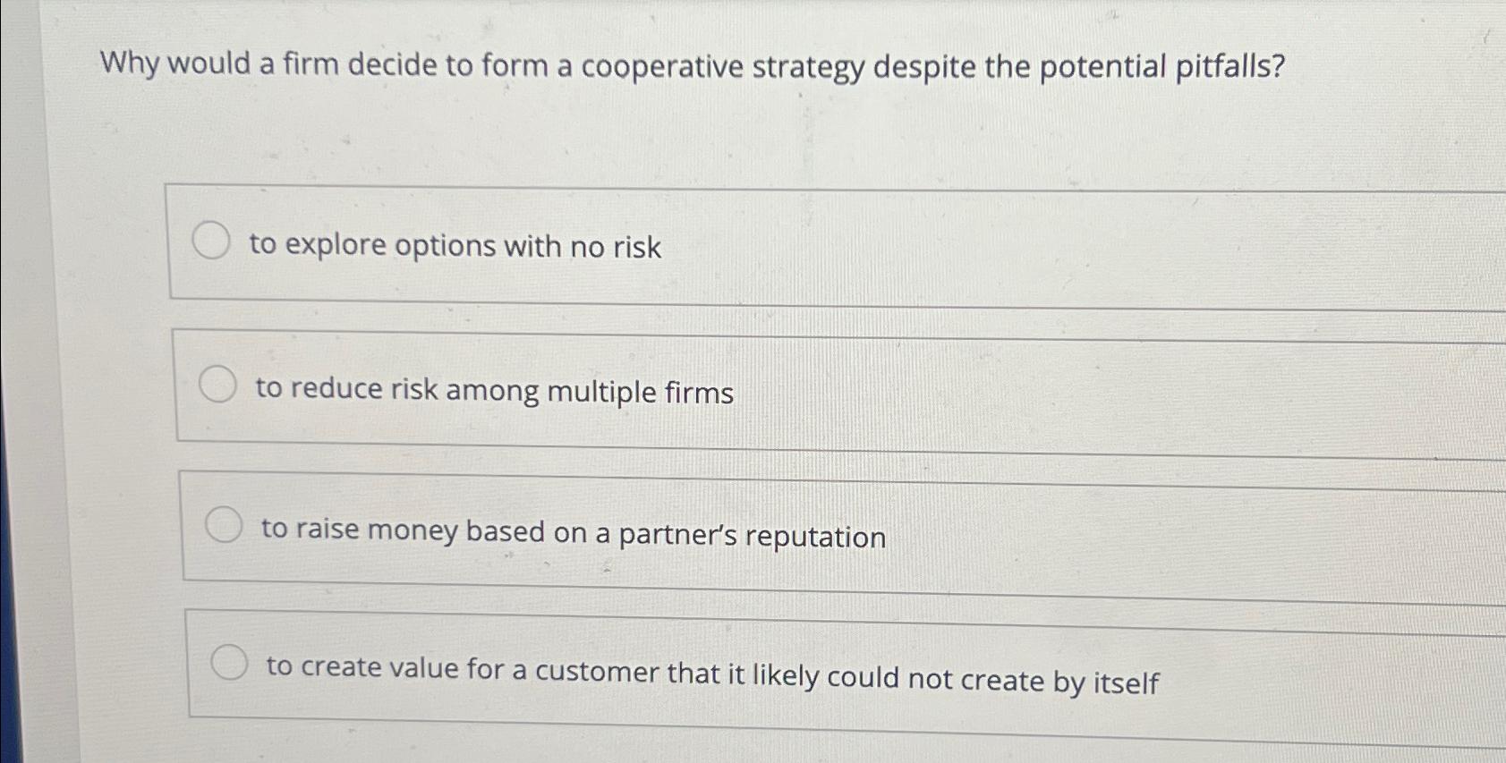 Solved Why would a firm decide to form a cooperative | Chegg.com