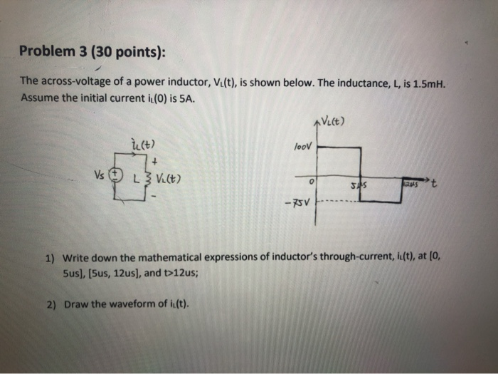 Solved Problem 3 (30 points): The across-voltage of a power | Chegg.com