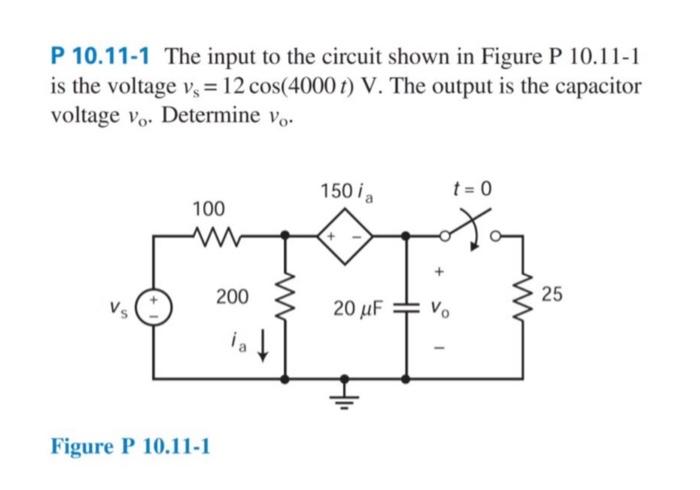 Solved P 10.11-1 The input to the circuit shown in Figure P | Chegg.com