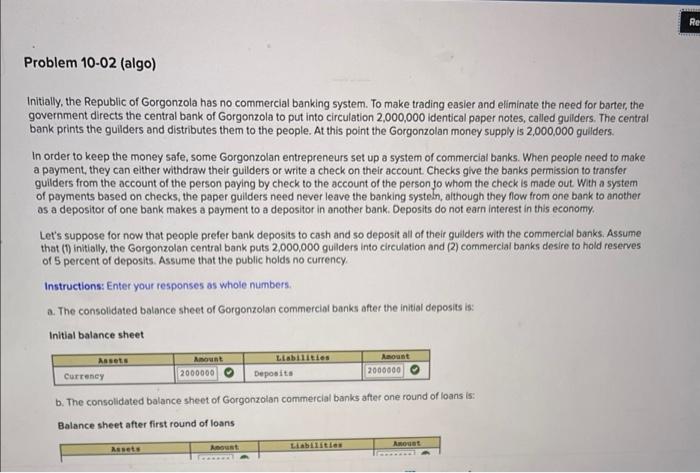 Solved Re Problem 10-02 (algo) Initially, the Republic of | Chegg.com