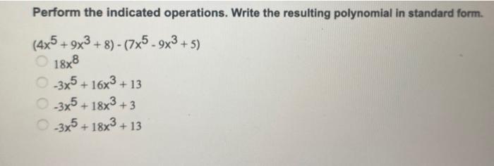 Solved Perform the indicated operations. Write the resulting | Chegg.com