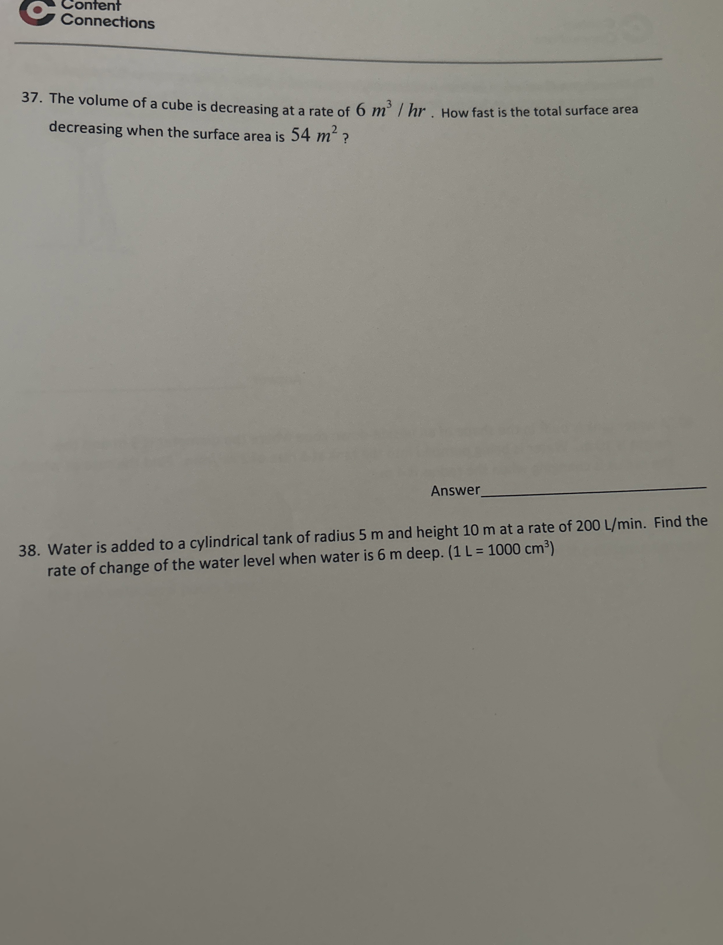 Solved by an EXPERT Content ConnectionsThe volume of a cube is decreasing | Chegg.com