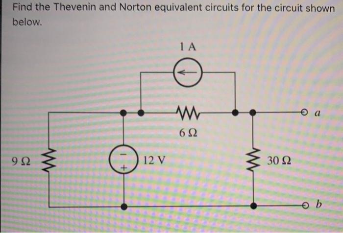 Solved Find the Thevenin and Norton equivalent circuits for | Chegg.com