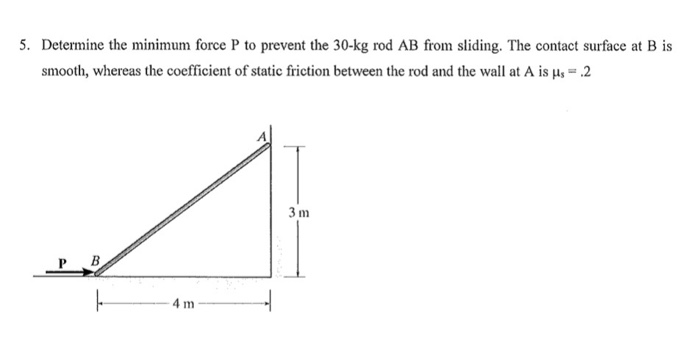 Solved 5 Determine The Minimum Force P To Prevent The 30 Kg