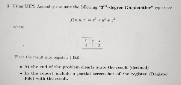 Solved 3. Using MIPS Assembly evaluate the following grd | Chegg.com