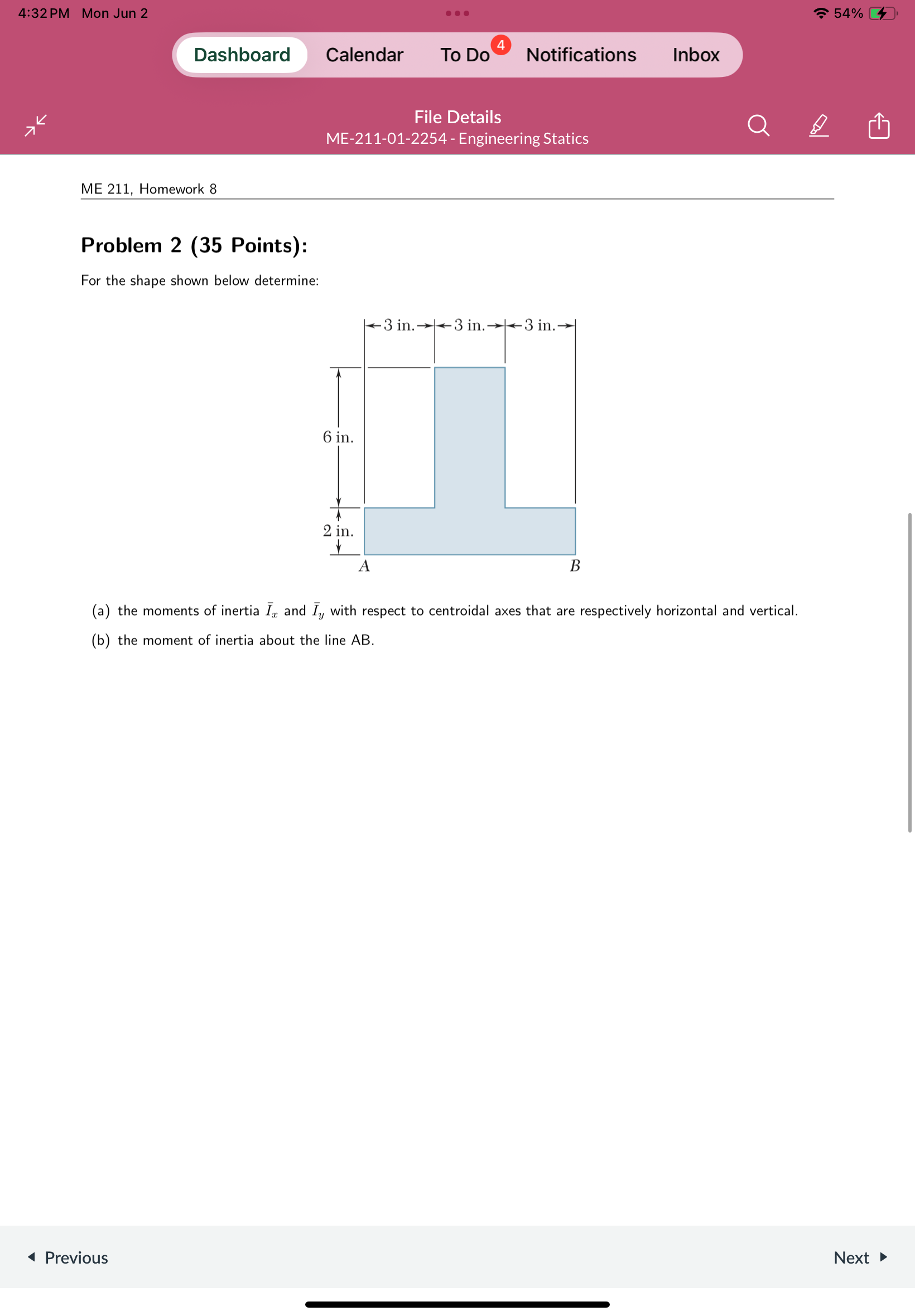 Solved Problem 2 (35 ﻿Points):For the shape shown below | Chegg.com