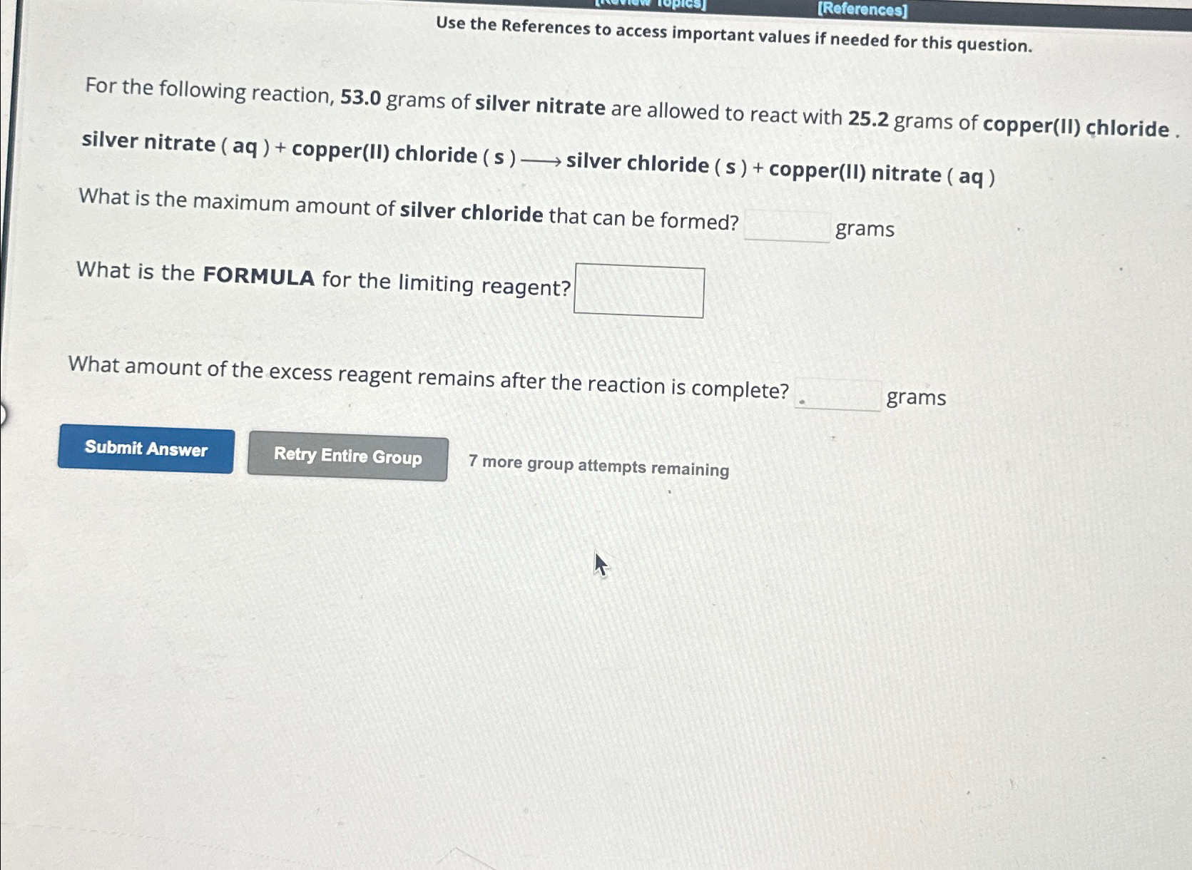 Solved [References]Use the References to access important | Chegg.com