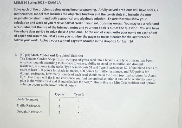 Solved this is a introduction to mathematical modeling in | Chegg.com