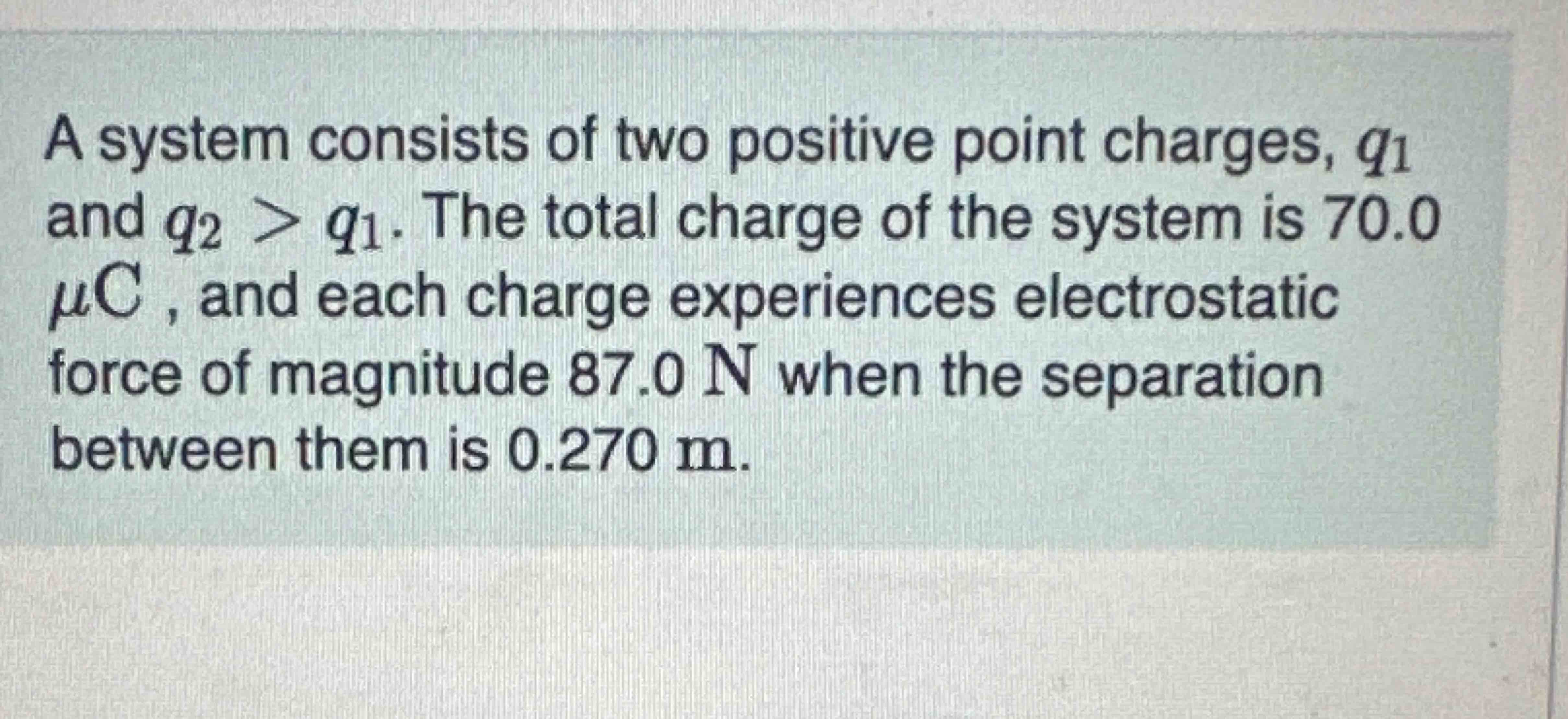 Solved A system consists of two positive point charges, | Chegg.com