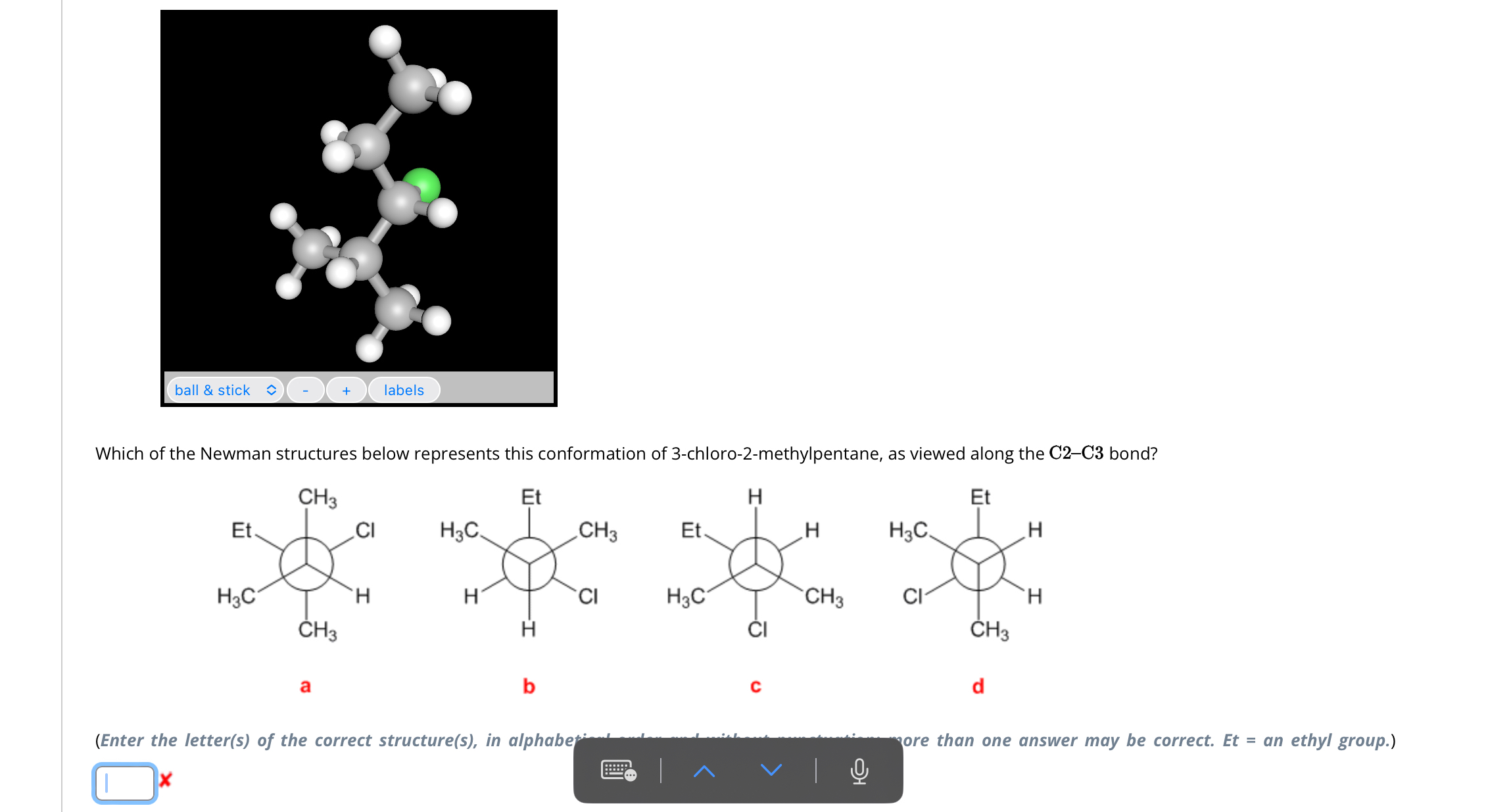 Which of the Newman structures below represents this | Chegg.com