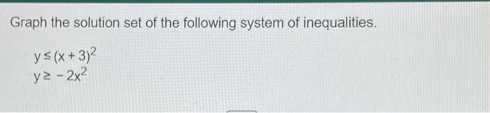 Solved Graph the solution set of the following system of | Chegg.com