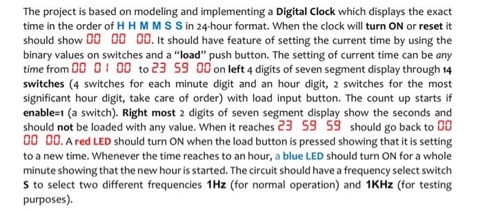 Solved The project is based on modeling and implementing a | Chegg.com