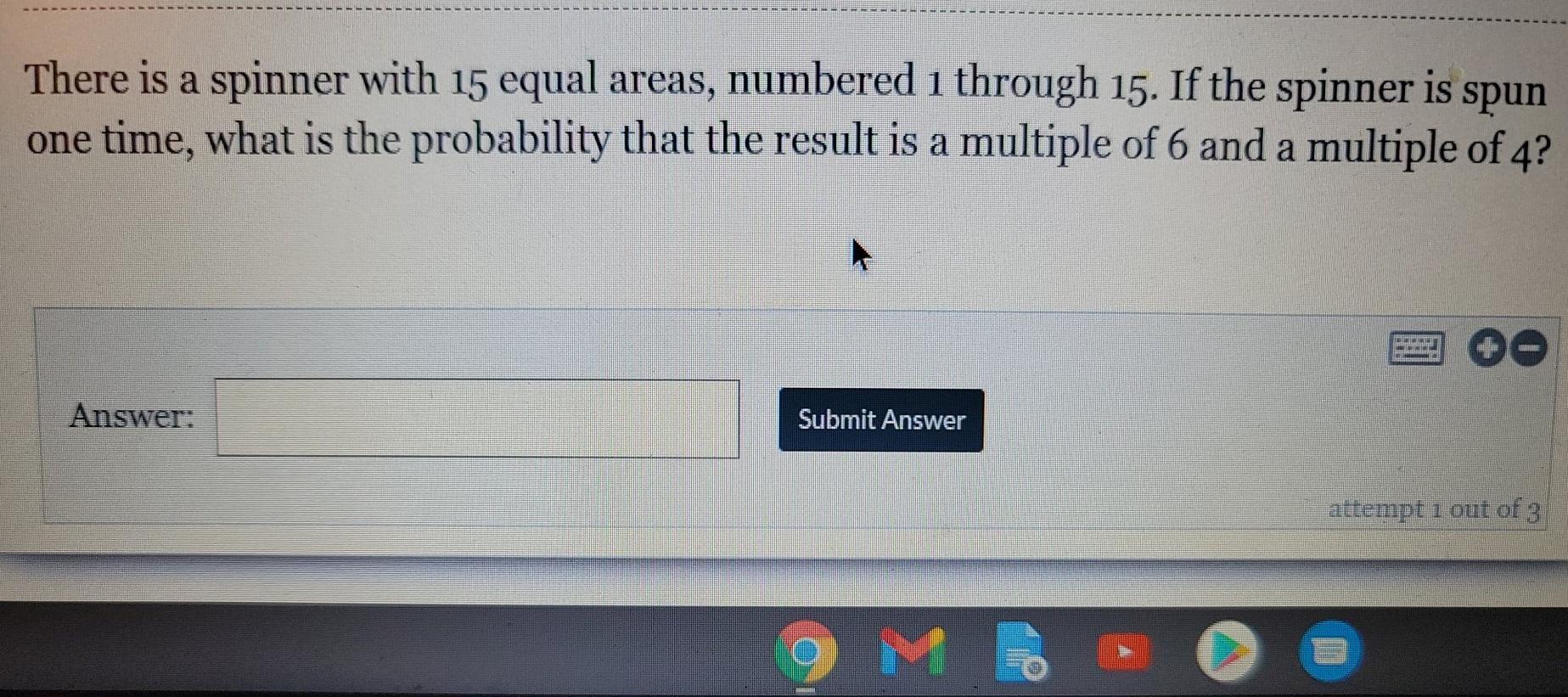 Solved There is a spinner with 15 equal areas, numbered i | Chegg.com