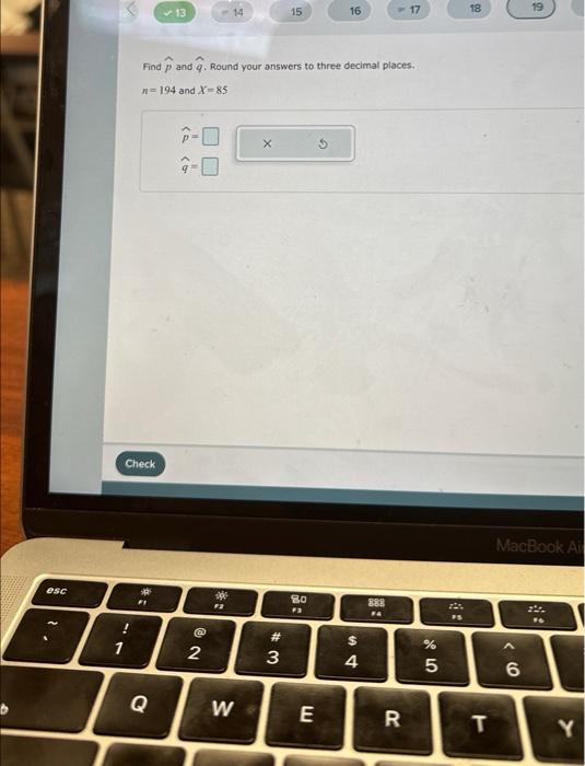 Solved Find p and q. Round your answers to three decimal | Chegg.com