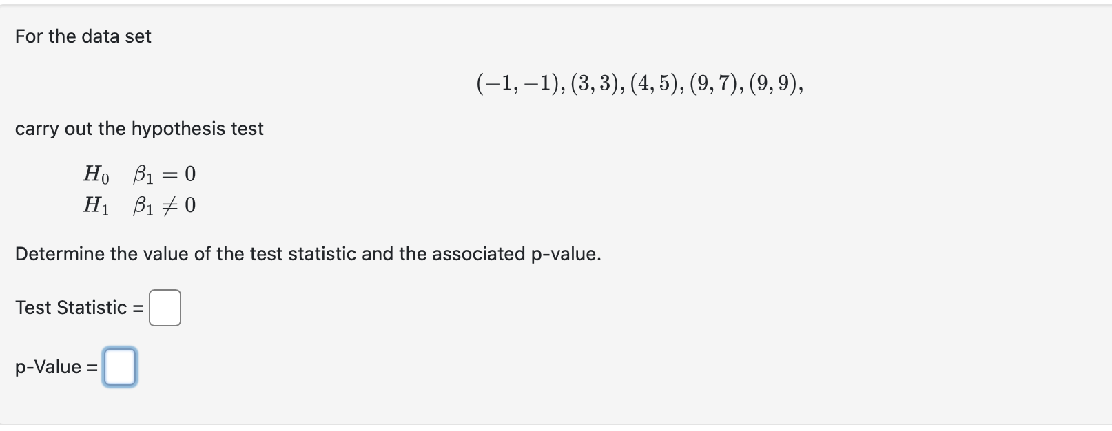 Solved For the data set(-1,-1),(3,3),(4,5),(9,7),(9,9), | Chegg.com