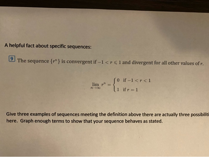 Solved A helpful fact about specific sequences: 19 The | Chegg.com