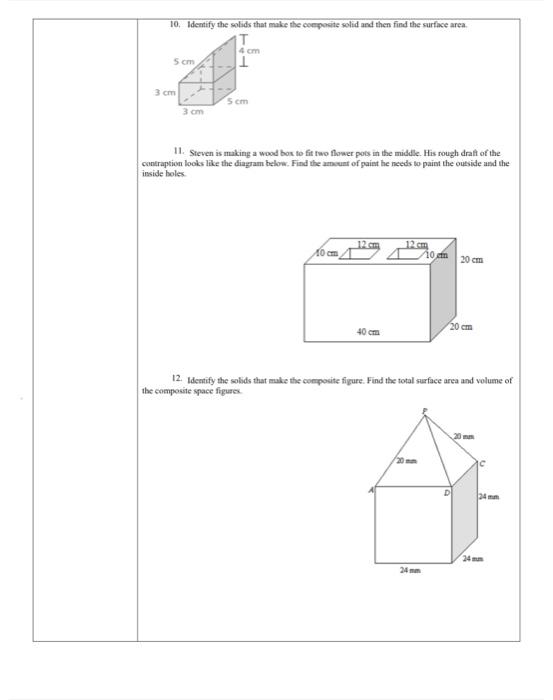 Solved 10. Identify the solids that make the composite solid | Chegg.com