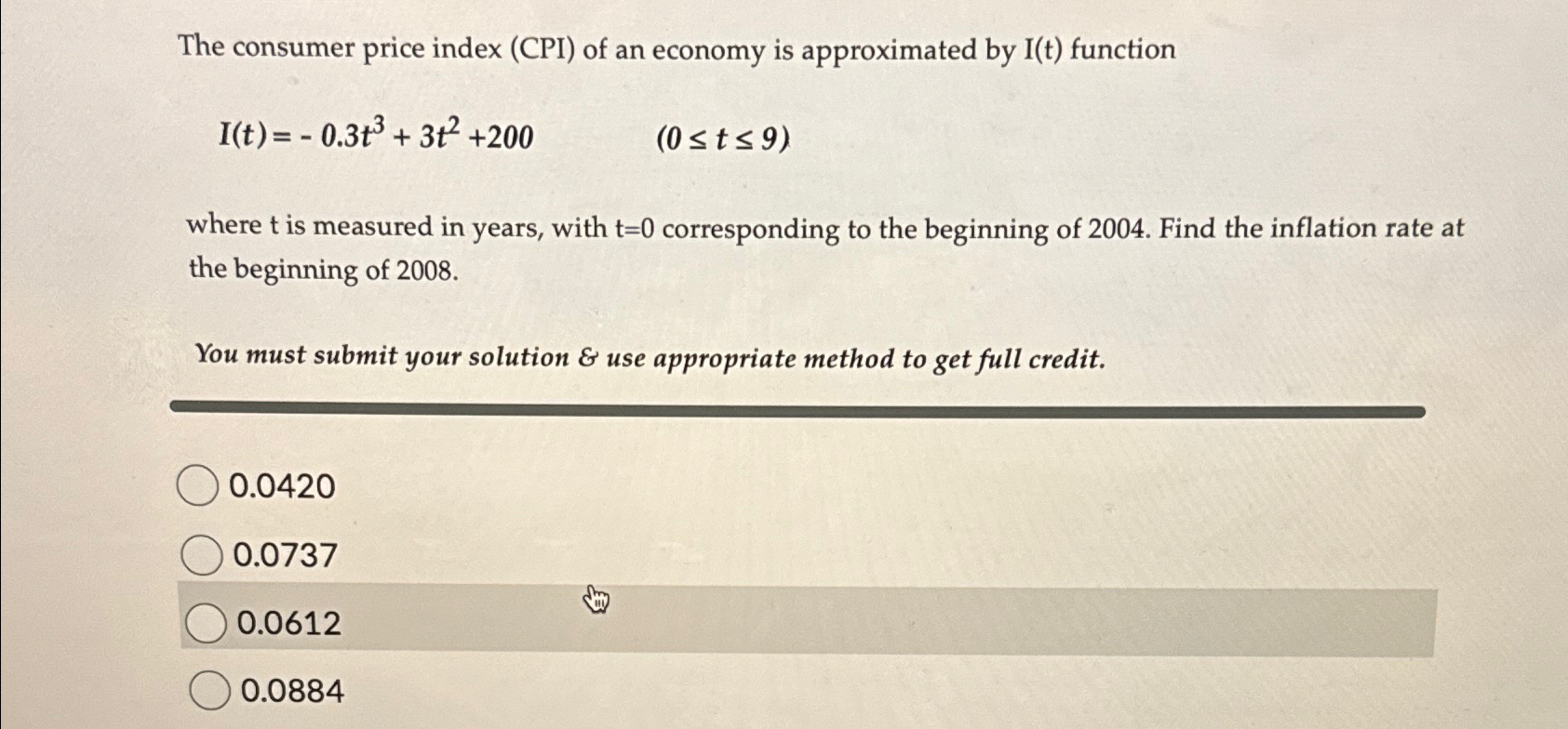 Solved The consumer price index (CPI) ﻿of an economy is | Chegg.com