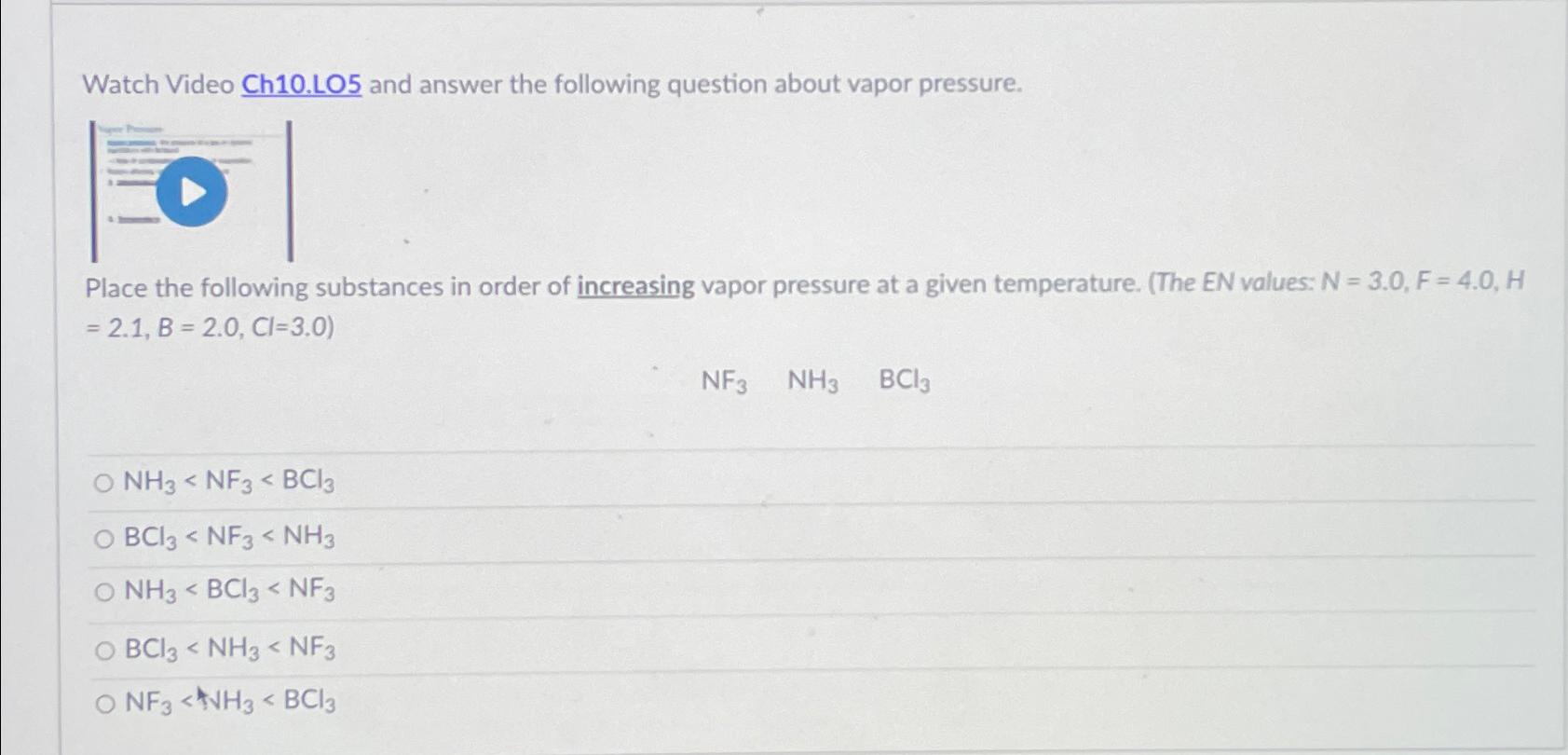 Solved Watch Video Ch10.LO5 ﻿and answer the following | Chegg.com
