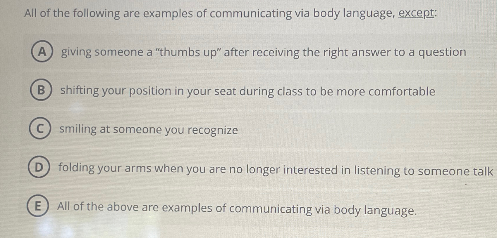 Solved All of the following are examples of communicating | Chegg.com
